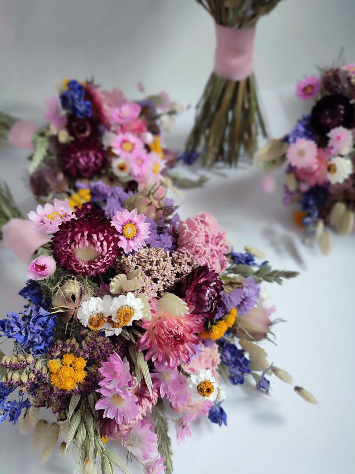 Dried Flower Wedding Bouquets/Posies – Iris & Teasel